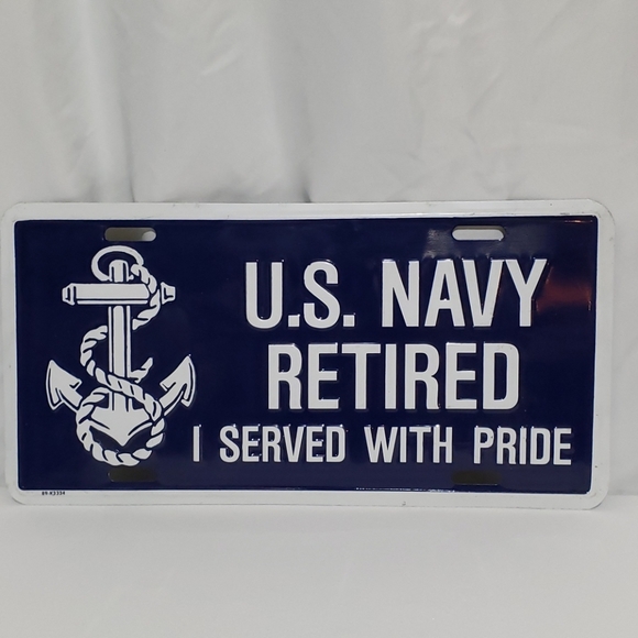 Unk | Accessories | Us Navy Retired License Plate | Poshmark